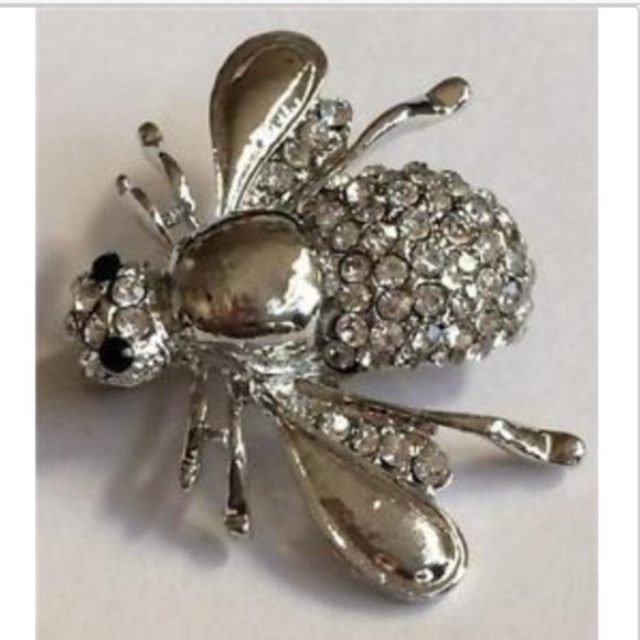 Jewelry | Silver Bumble Bee Pin Brooch Crystal Insect | Poshmark